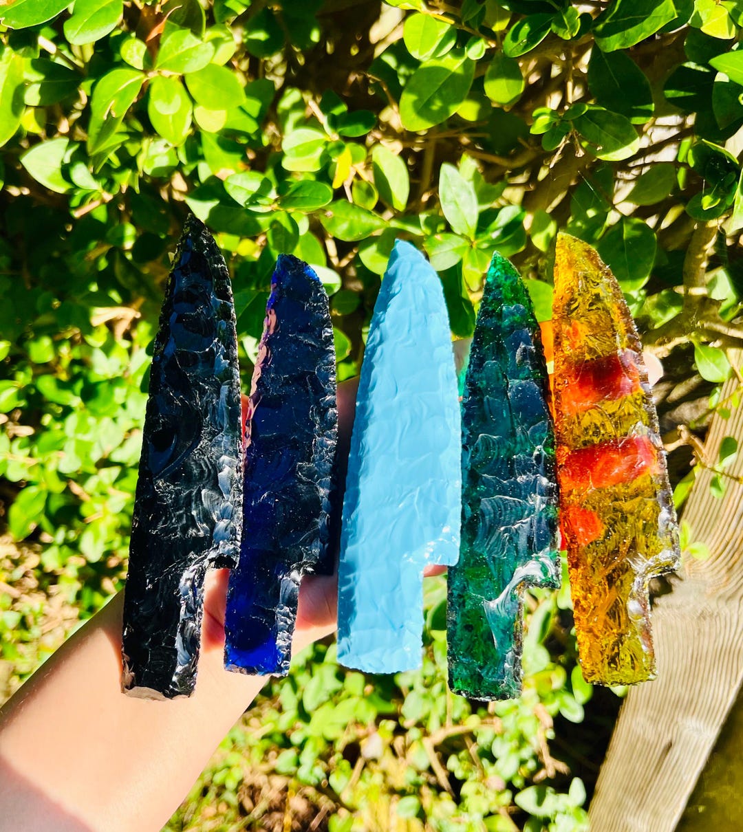 Large Coloured Obsidian Blue Obsidian, Crystal Athame, Orange Athame ...