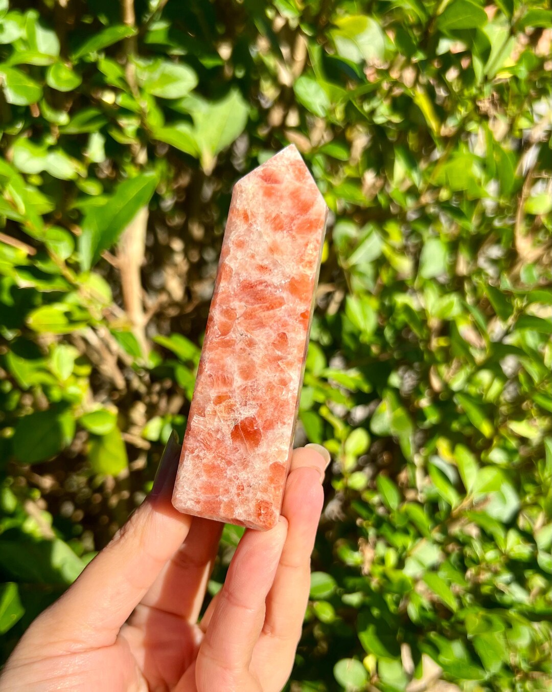 95mm / 140grams Sunstone Point Crystal Tower Stone, Sunstone Crystal, Sunstone Obilisk, Sunstone ...