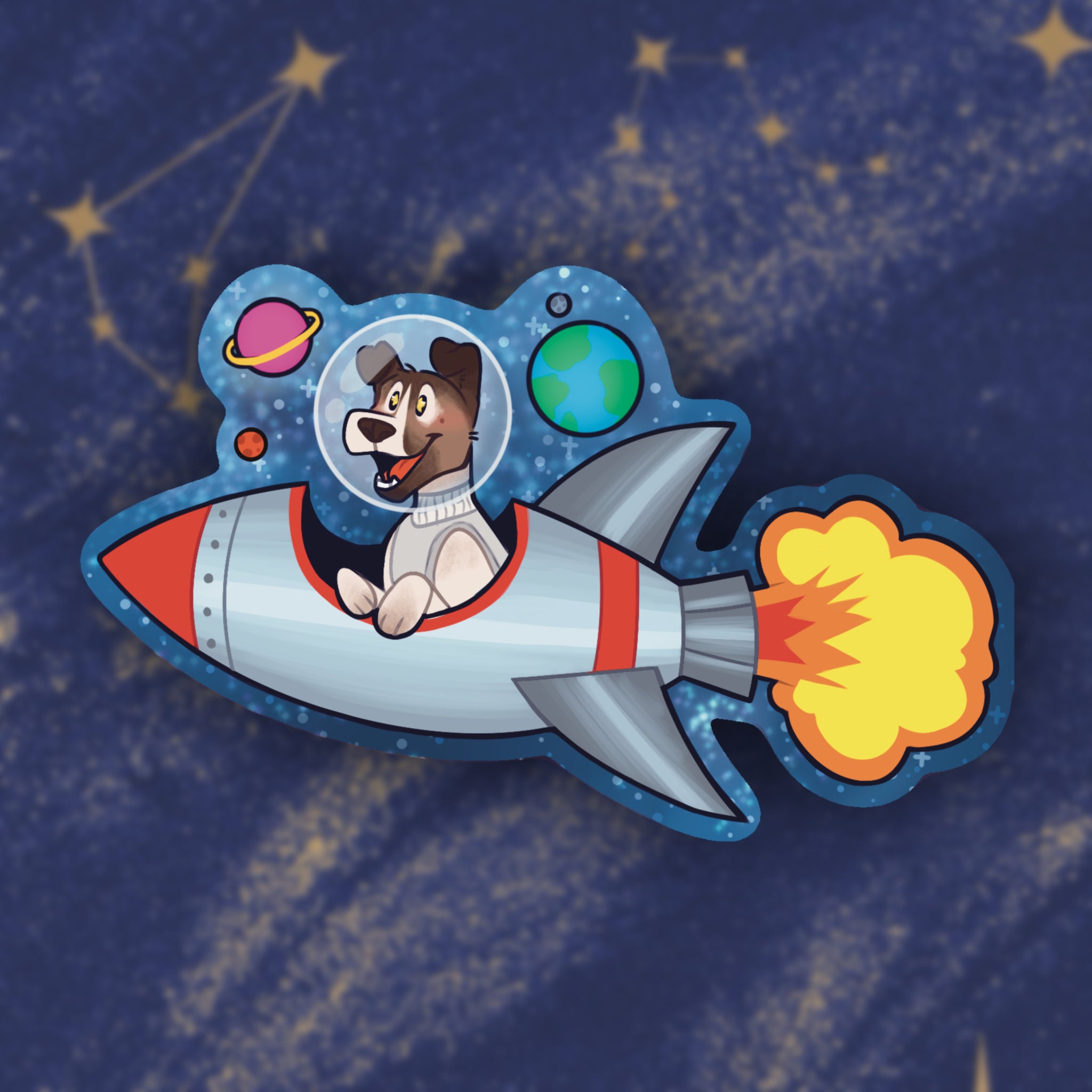 Laika the Space Dog Sticker Cartoon Chibi - Etsy