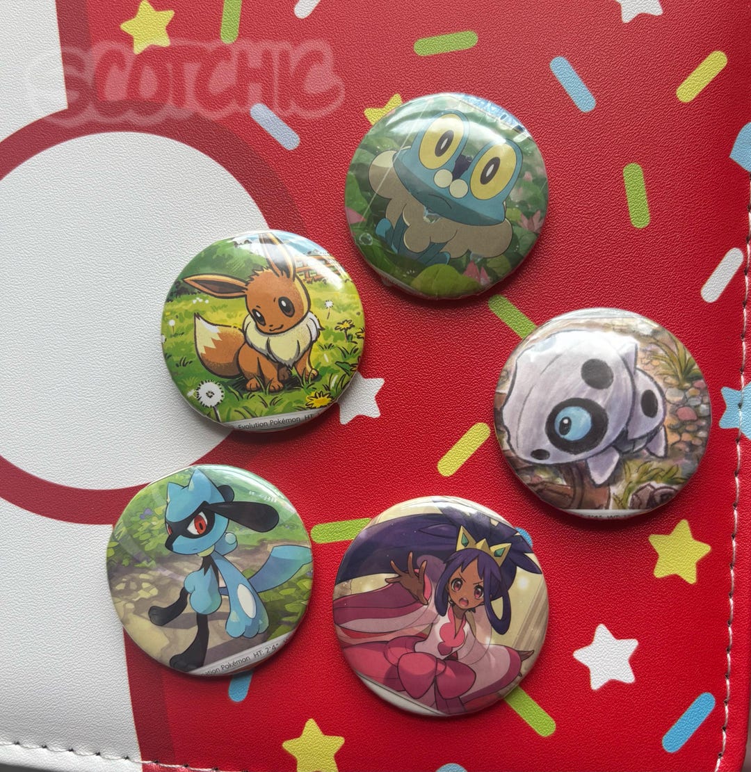 Pokémon Card Buttons/pins (mystery Bag of 5) - Etsy