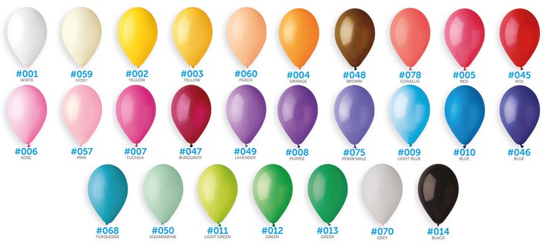 Standard Gemar Solid Colour 12'' Latex Balloons - Etsy