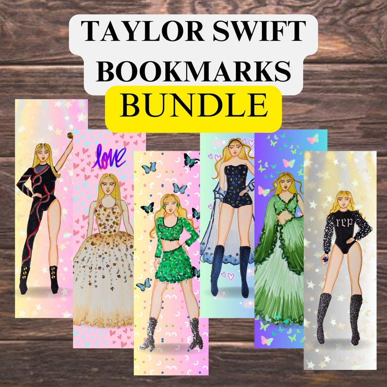 Taylor Swift Inspired Bookmarks Set Of 3 Unique Designs Made With Alcohol Markers A Personalized