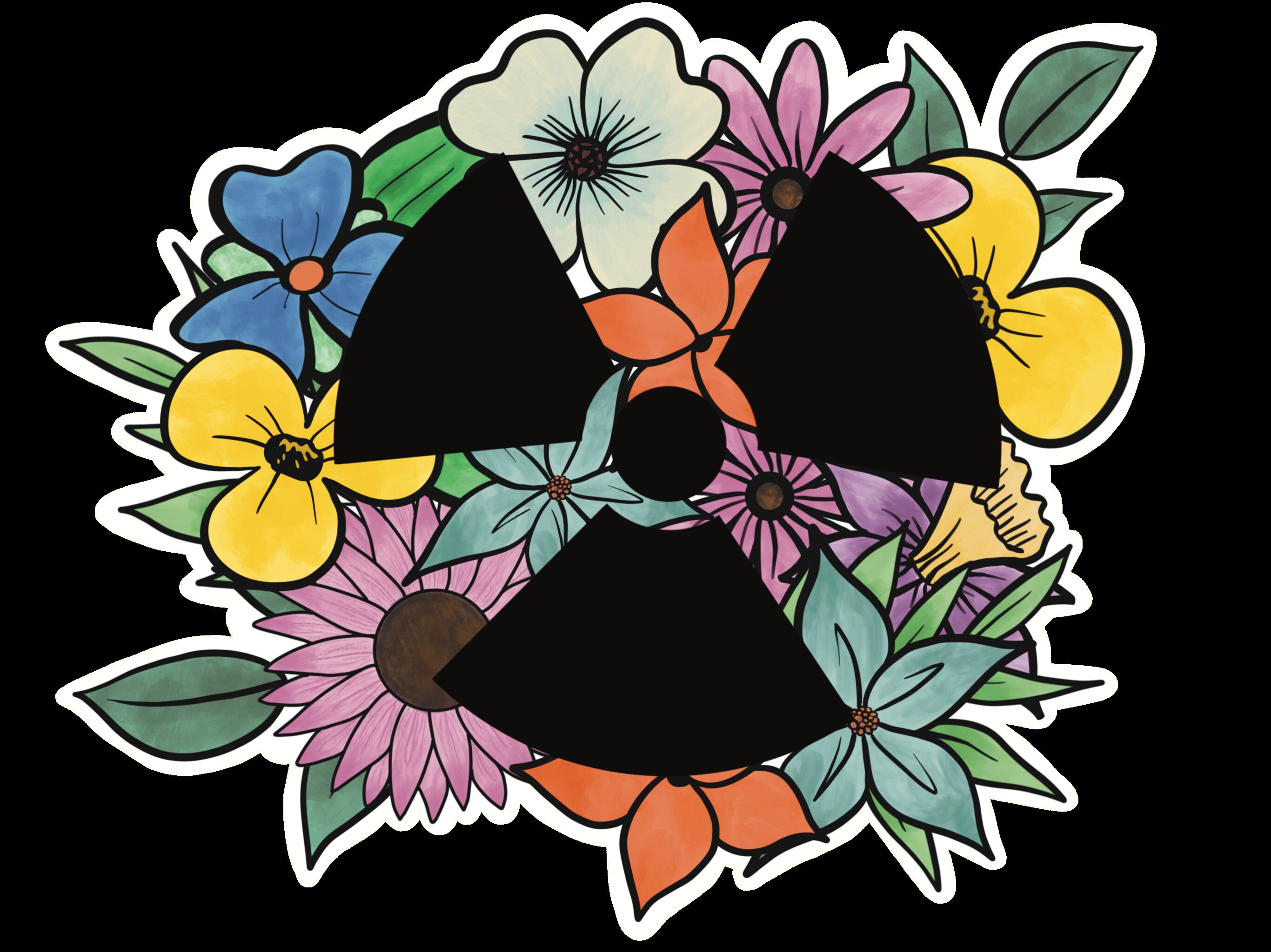 Floral Radiation Symbol Radiology Rad Tech Xray Tech CT Tech MRI Tech ...