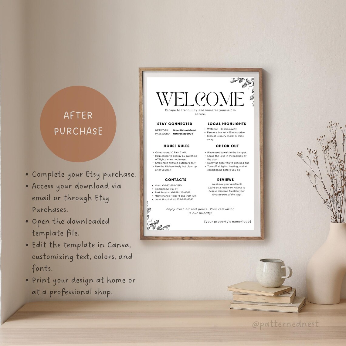 Airbnb Welcome Sign Template Printable Welcome Poster for Guests Rental ...