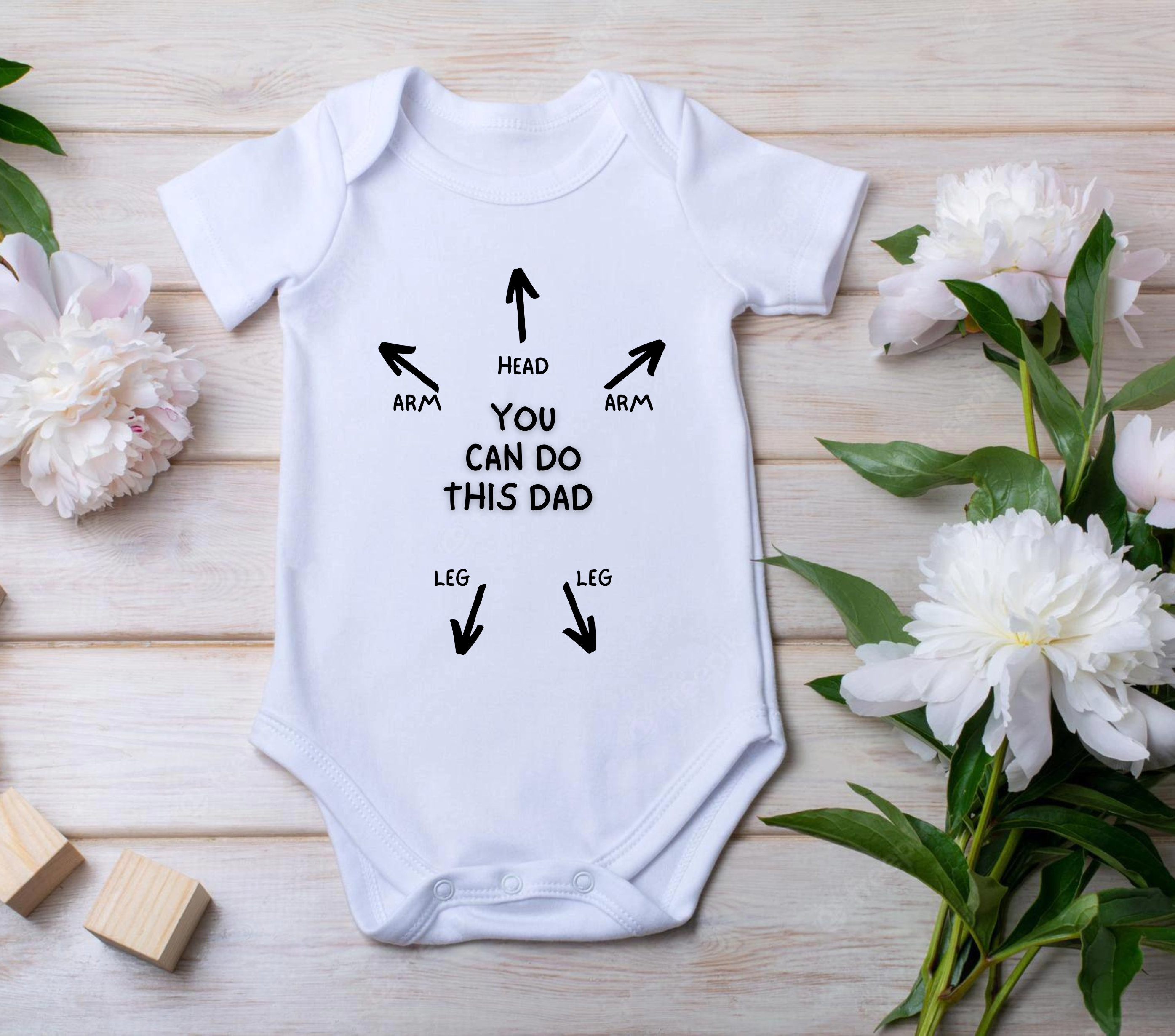You Can Do This Dad, Head, Arms, & Legs Instructions Baby Unisex Onesie ...