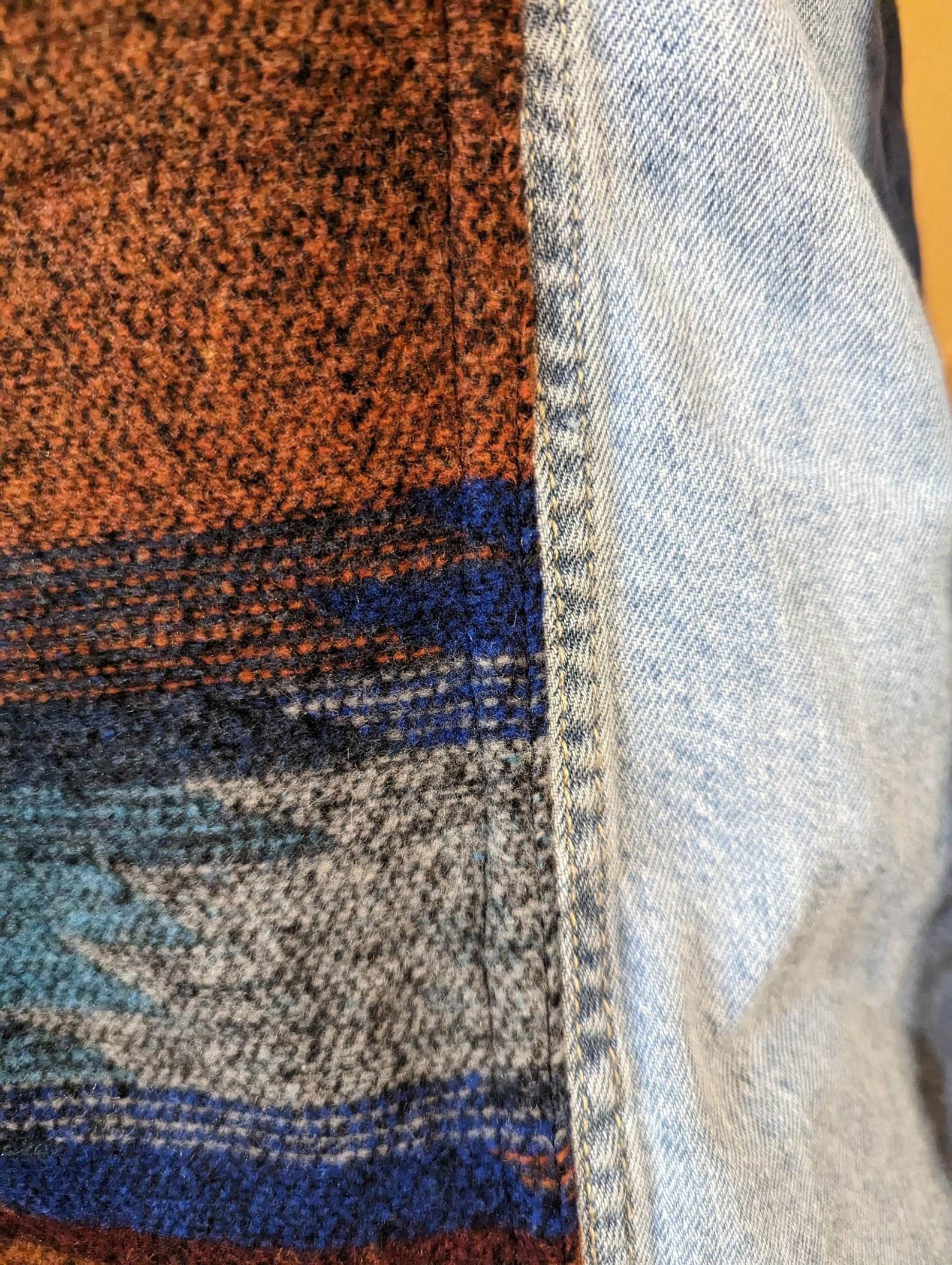 Women's Custom Western Denim and Wool Coat, Patchwork Coat, Cowgirl ...