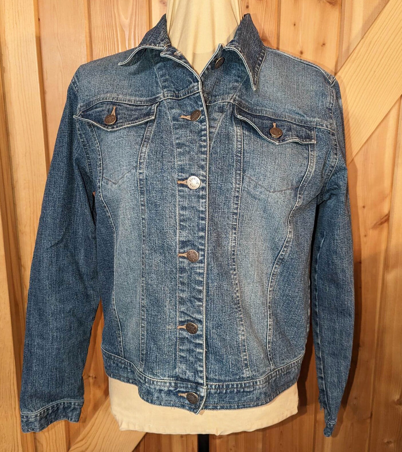 Custom Blue Jean Jacket, Western Denim and Wool Blend Coat, Aztec Denim ...