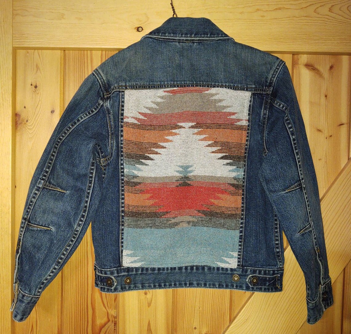 Custom Western Coat, Cowgirl Blue Jean Jacket, Patchwork Jacket, Denim ...