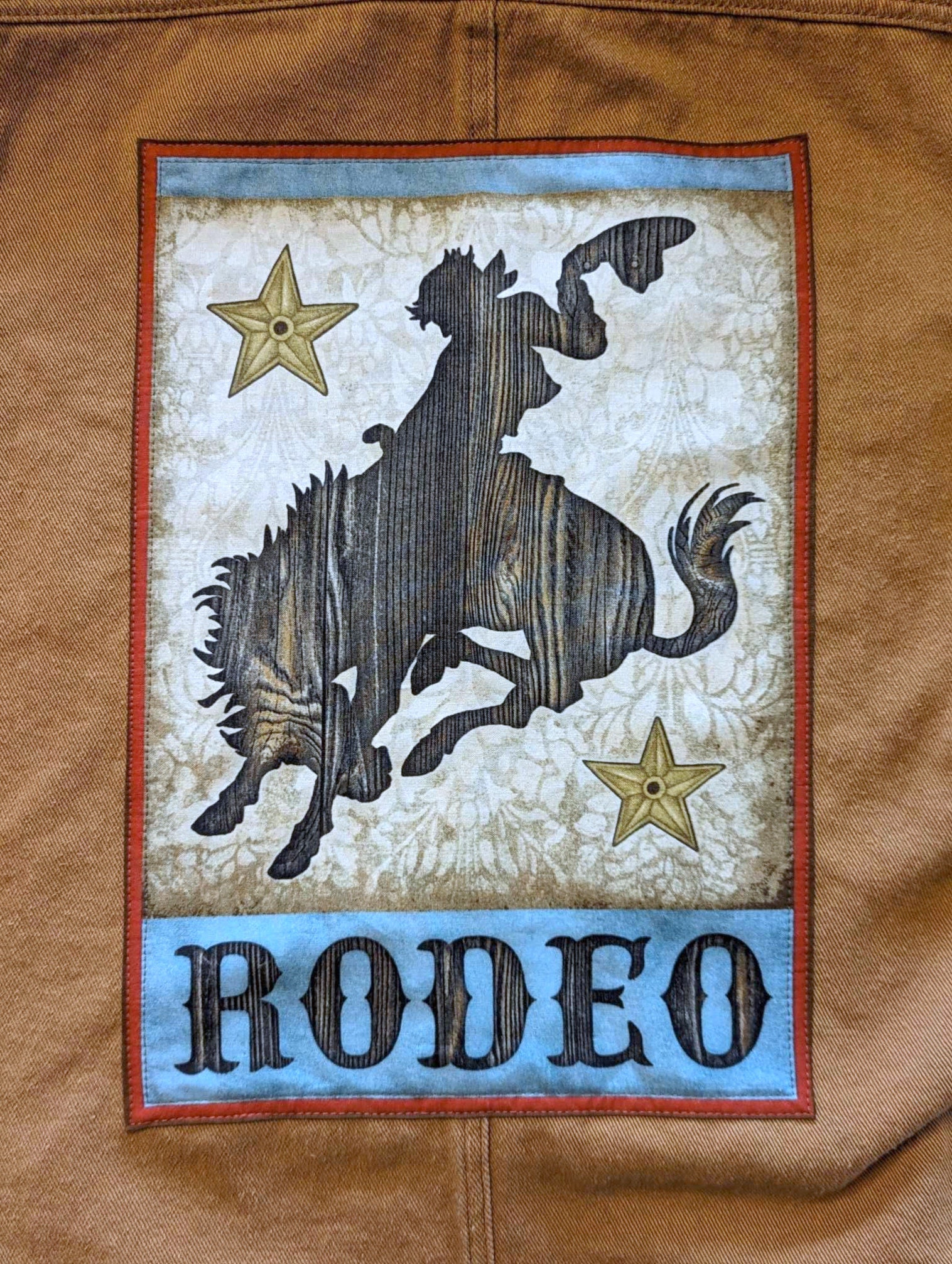 Distressed Denim Rodeo Jacket: Patchwork Western Coat, Size XL - Etsy