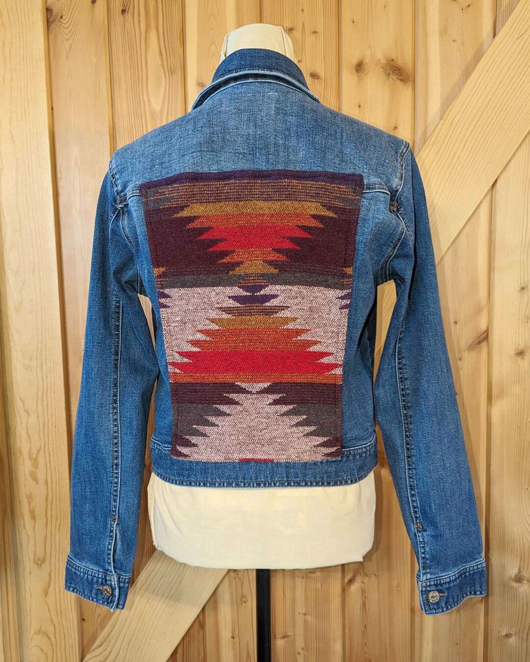 Custom Western Denim Coat, Cowgirl Coat, Blue Jean Jacket, Distressed ...