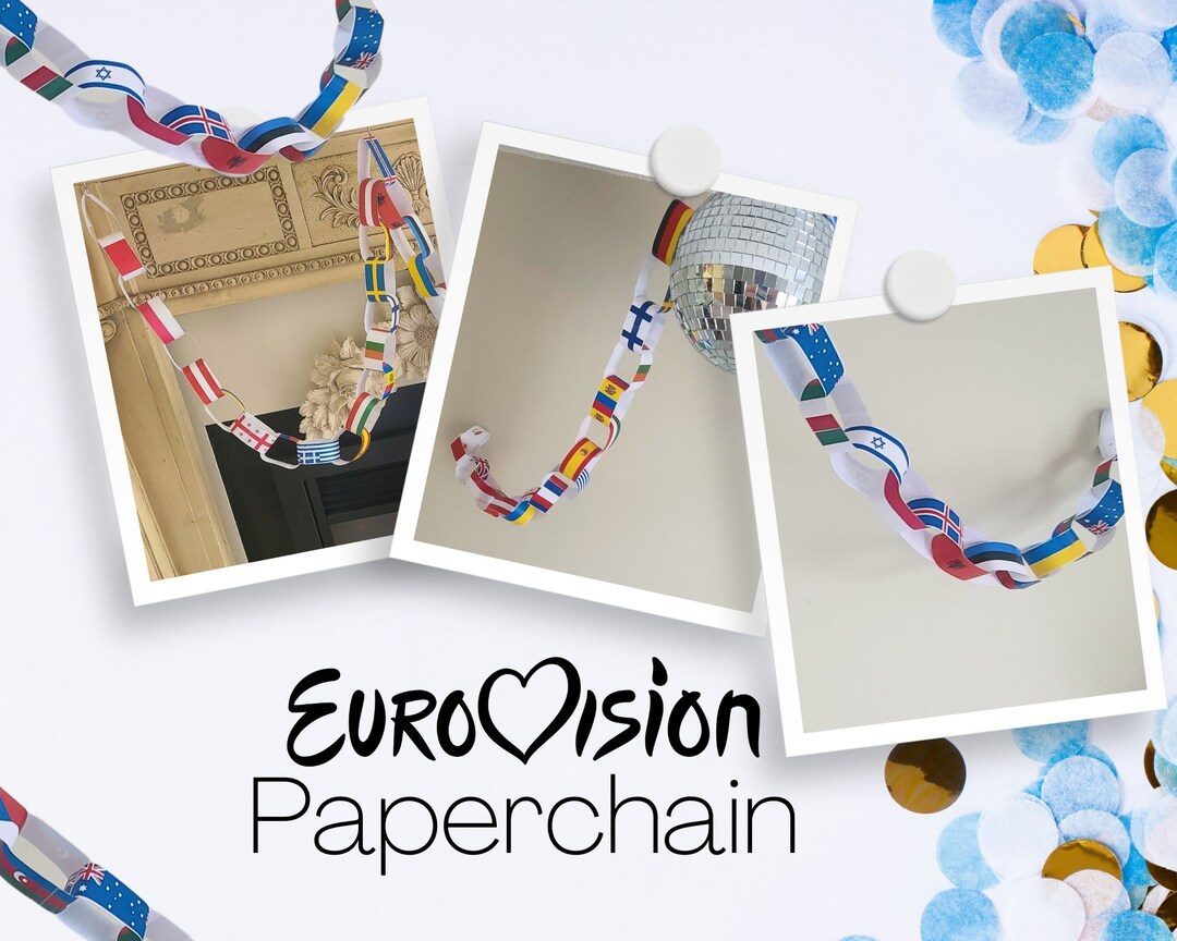 Instant Download: Eurovision Party Decor - European Flag Paper Chain - Etsy