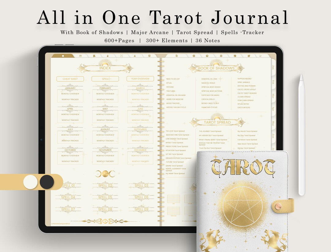 Digital Tarot Journal Tarot Workbook and Planner Includes Tarot Spreads ...