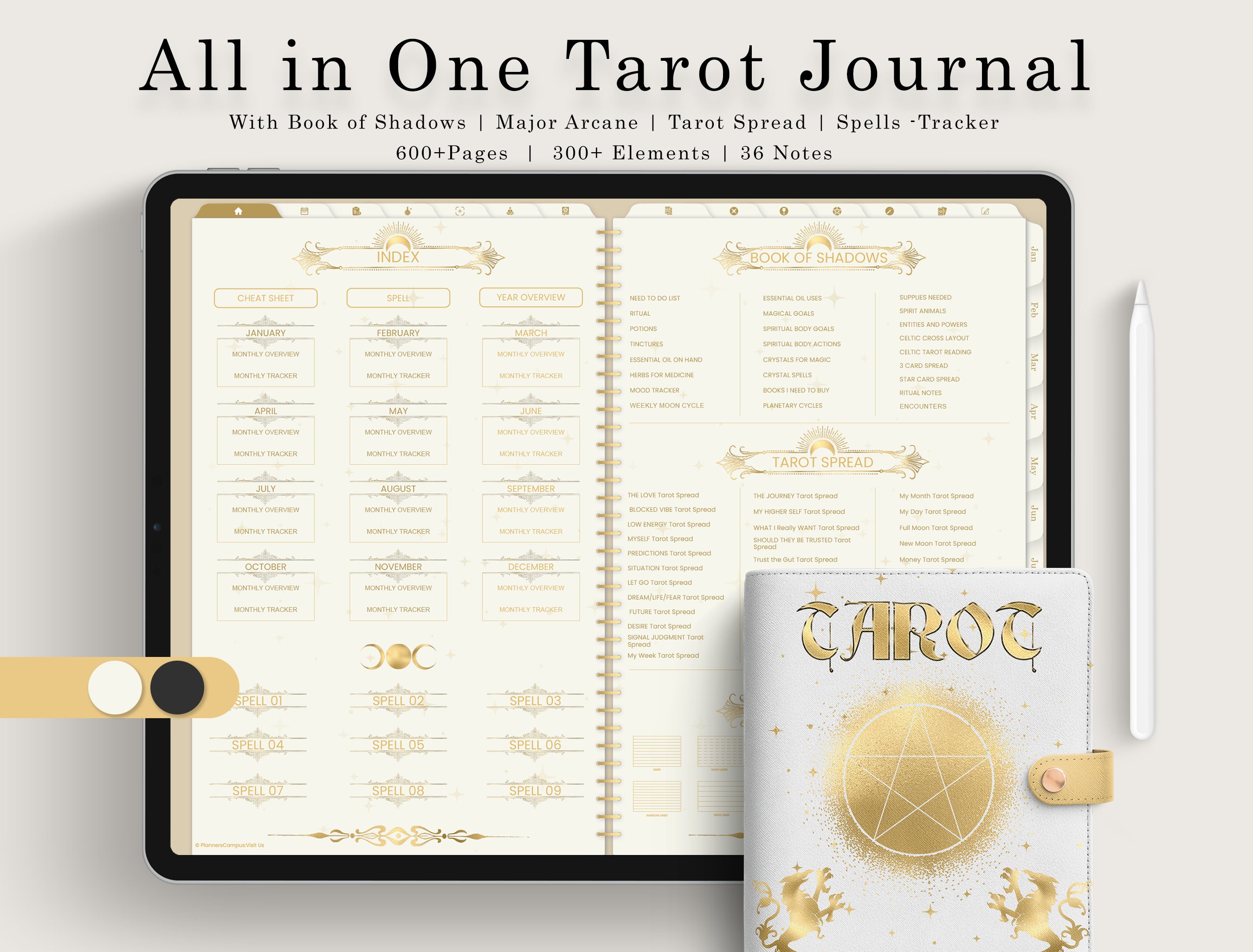 Digital Tarot Journal Tarot Workbook and Planner Includes Tarot Spreads ...