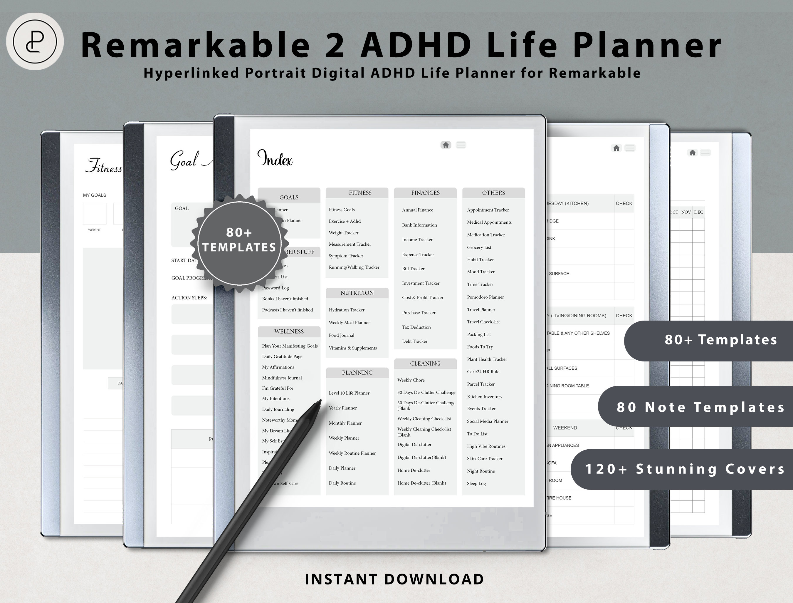 Remarkable 2 ADHD Life Planner Remarkable 2 Digital Life - Etsy