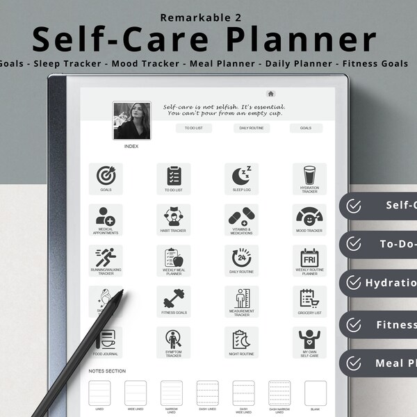 Free Remarkable 2 Template Planner - Etsy