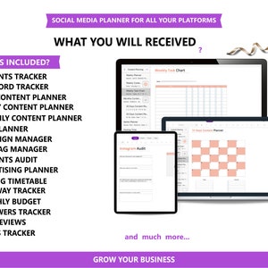 ONENOTE Social Media Planner,facebook Tracker, Instagram Planner ...
