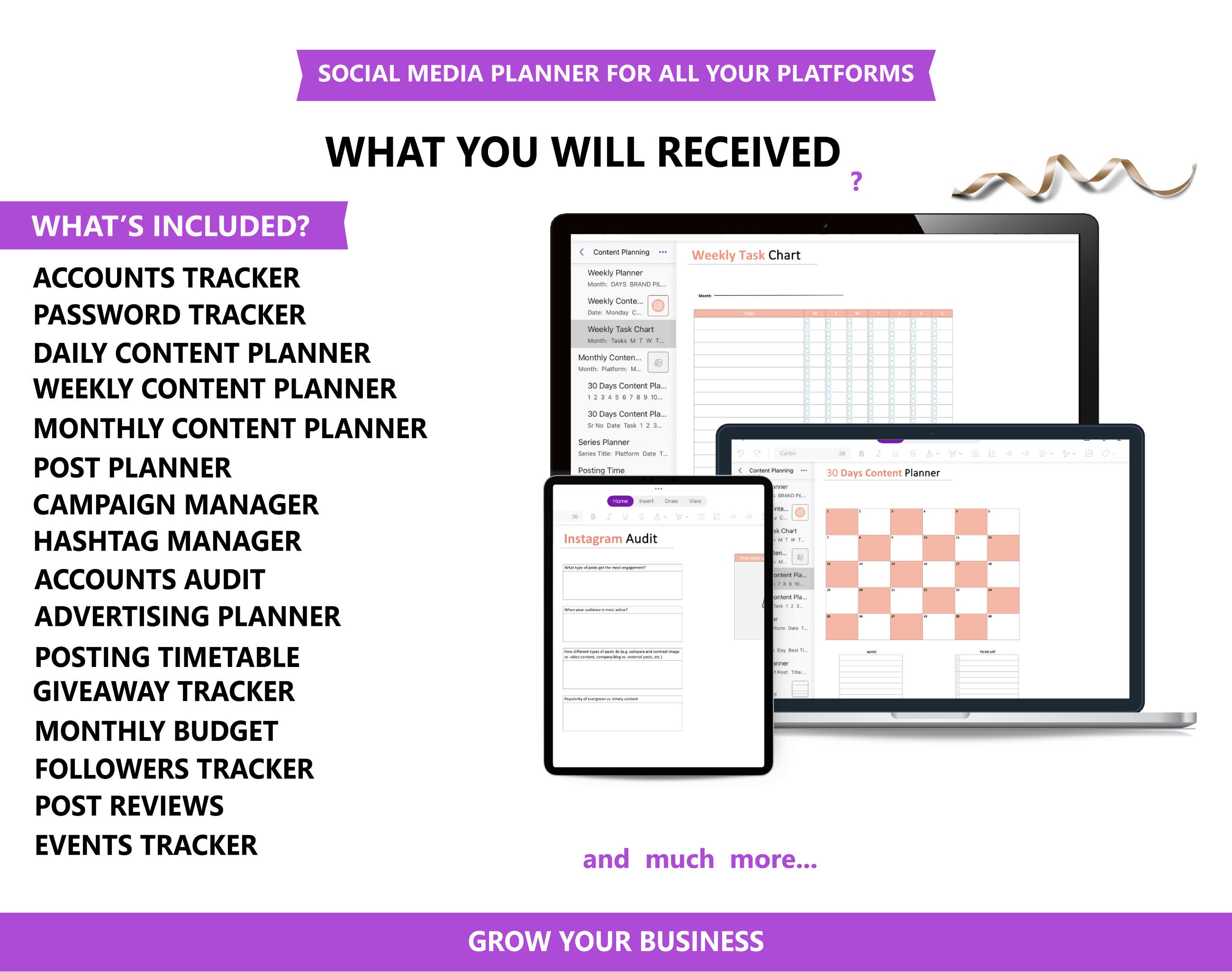 ONENOTE Social Media Planner,facebook Tracker, Instagram Planner ...