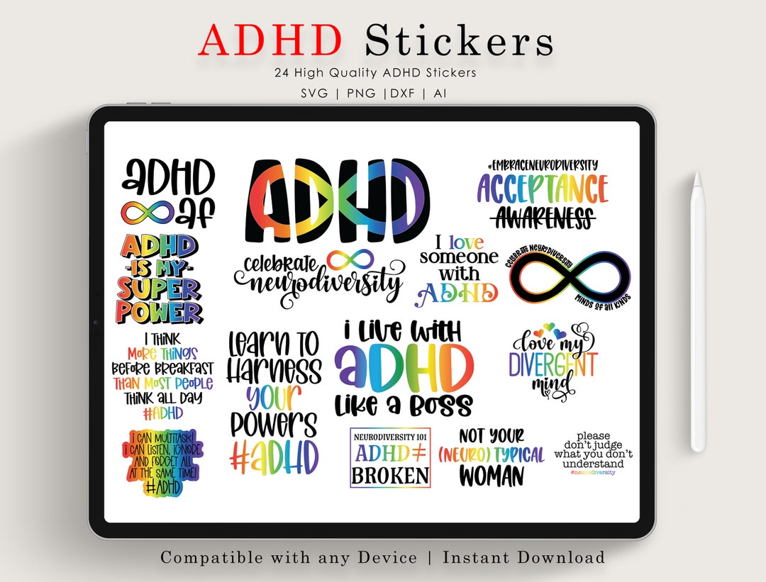 Adhd Sticker,adhd Svg,adhd Planner,adhd Bundle,adhd Digital Planner ...