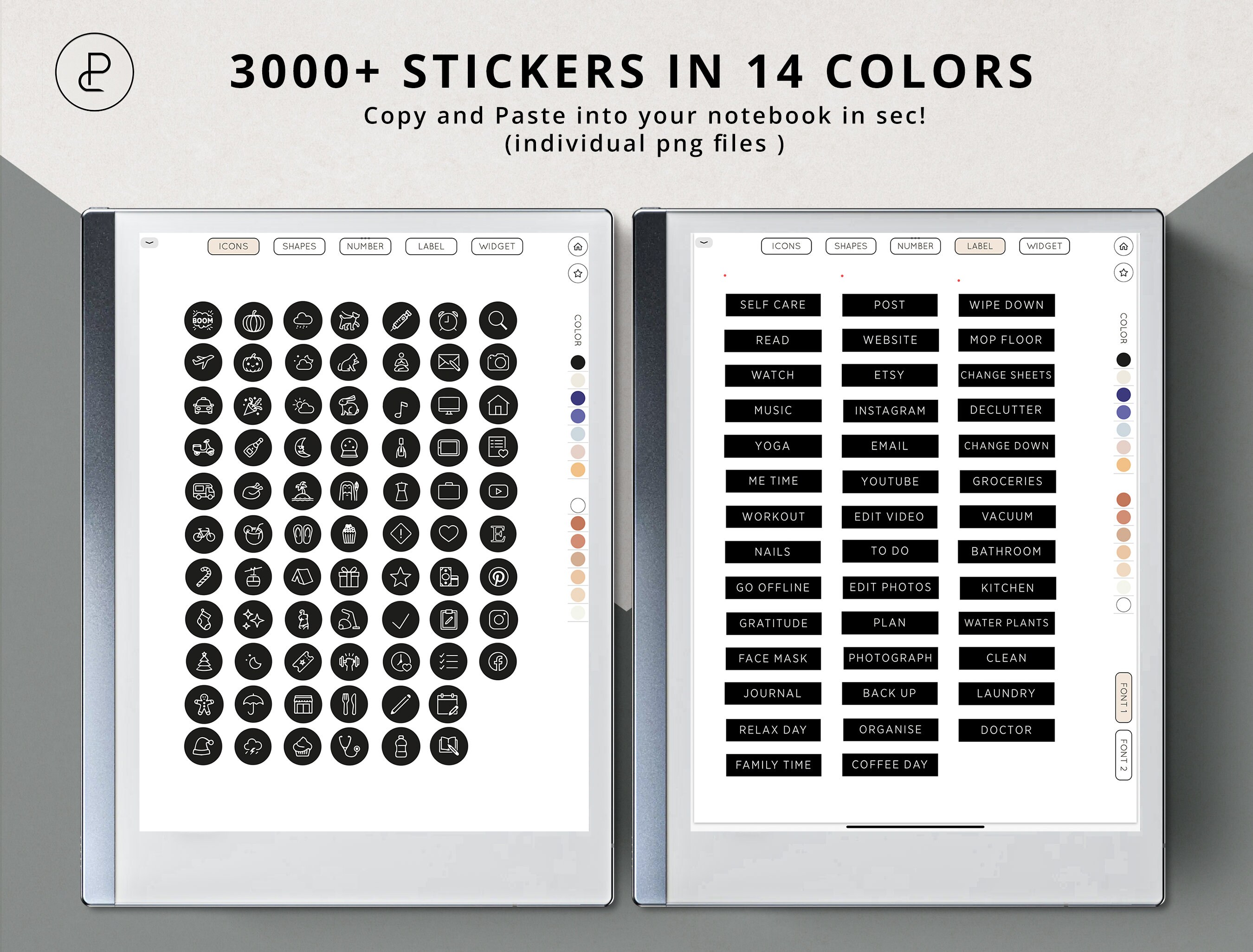 Remarkable 2 Notebook With 60 Templates Free 3000 Stickers - Etsy