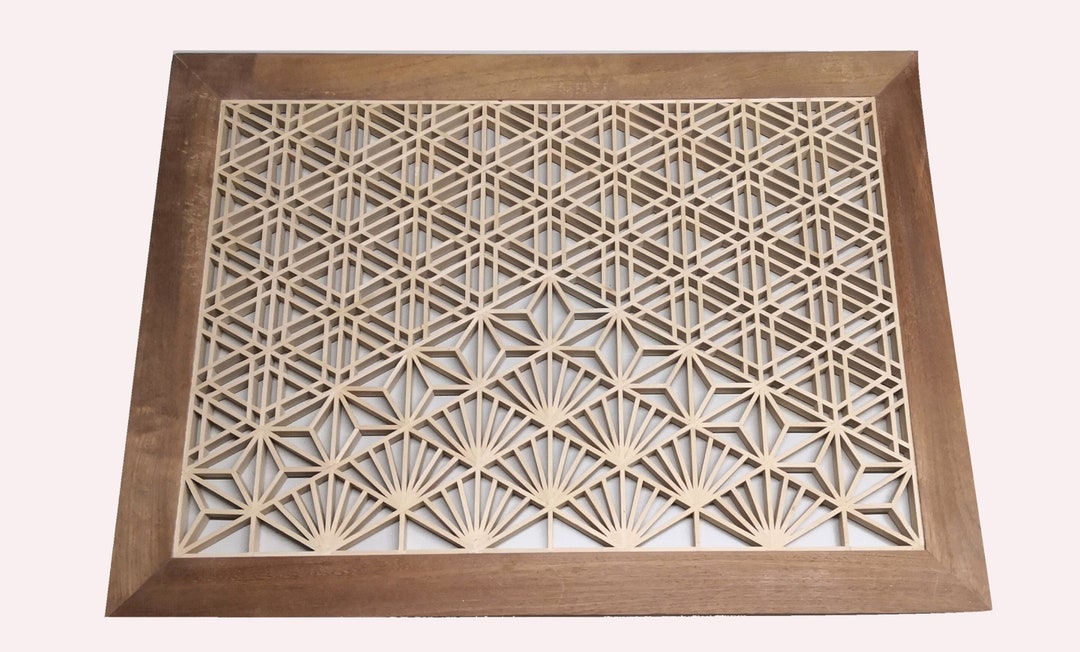 Handmade Kumiko Goma Pattern 380x510x15 Mm Wooden Wall Decor Decorative ...