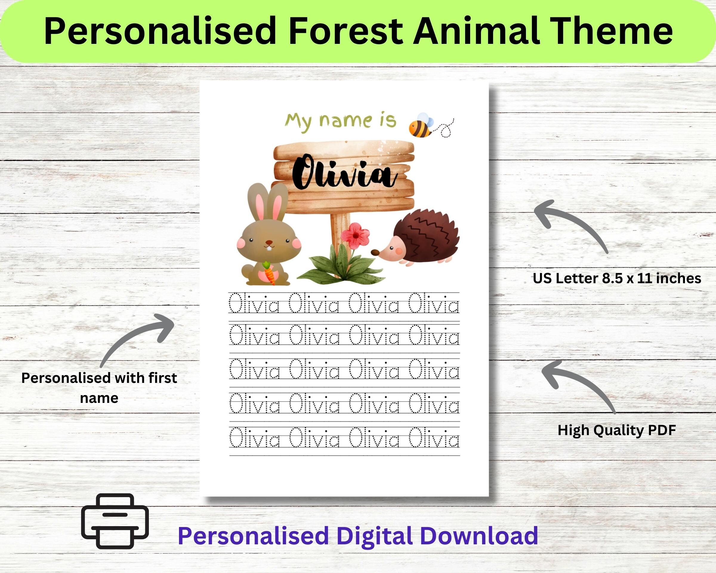 Personalised Name Tracing Worksheet Preschool Printable Digital ...