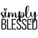 Simply Blessed SVG, PNG, JPG and More Black and White Lettering Digital ...