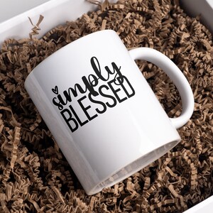 Simply Blessed SVG, PNG, JPG and More Black and White Lettering Digital ...