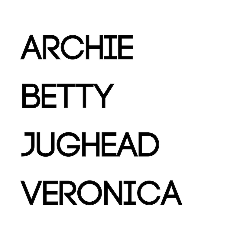 Archie Characters Cast Names SVG, PNG, JPG and More Digital Download ...