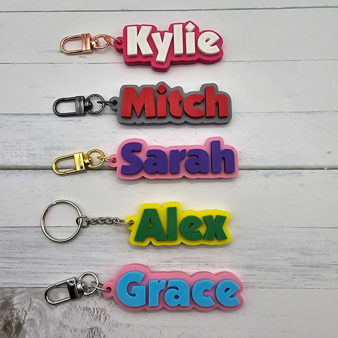 Custom Personalized Name Keychain Bag Tag Keyring Name Tag Lunchbox Tag ...