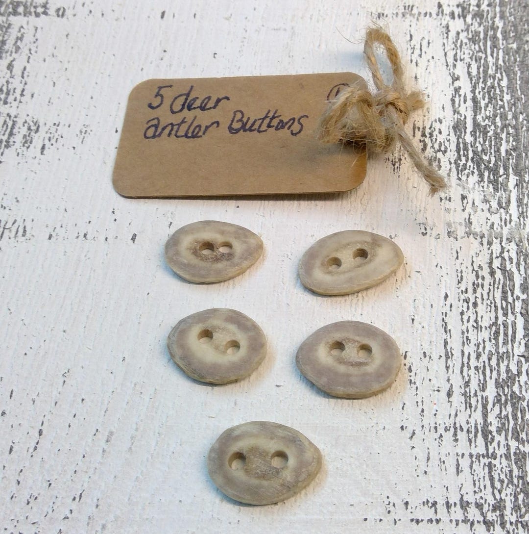 Five Handmade Deer Antler Buttons Photo is of the Actual Product That ...