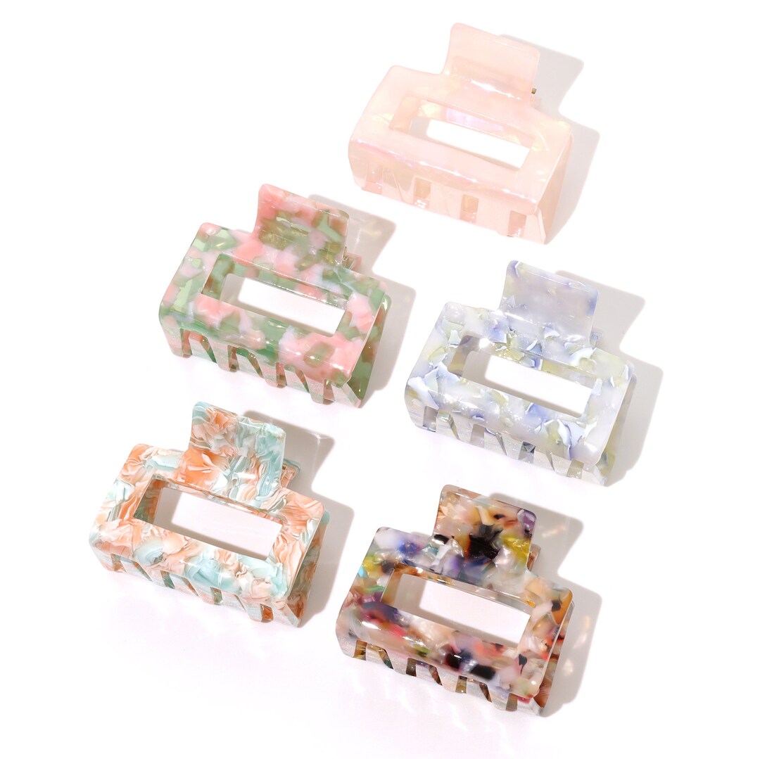 Medium Rectangle Hair Claws Cellulose Hair Clips Minimalist Hair Clips ...