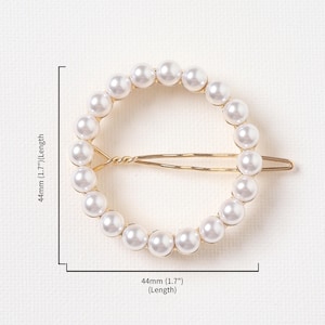 Pearl Hair Barrette Round Pearl Hair Clip Circle Barrettes Minimalist ...