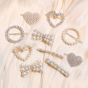Pearl Hair Barrette Round Pearl Hair Clip Circle Barrettes Minimalist ...