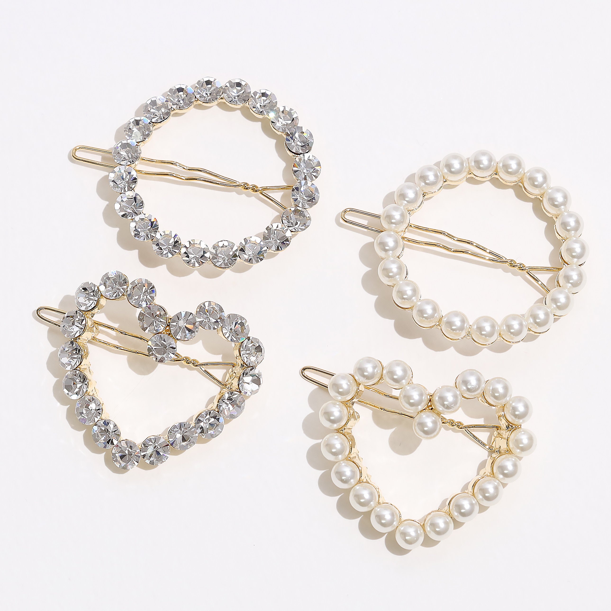 Round Crystal Barrette, Circle Hair Clip, Rhinestone Hair Barrette ...