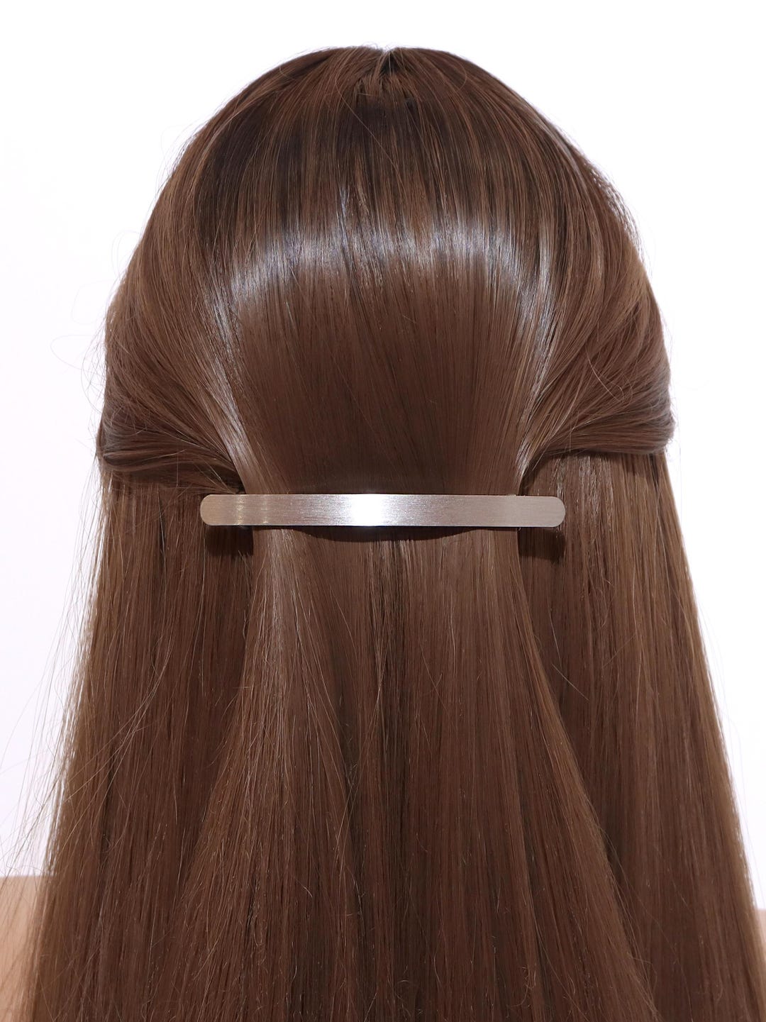 Metal Hair Barrette Rhodium Long Metal Hair Clips Silver French Hair ...