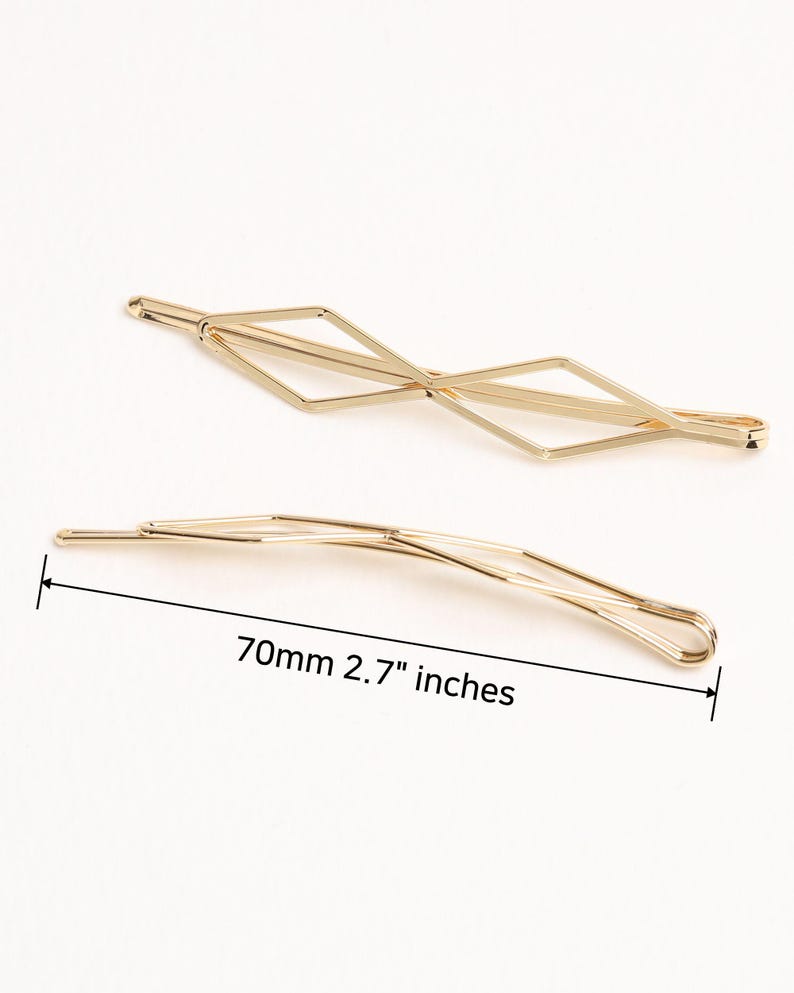 Gold Bobby Pins Set 4 Pack Minimalist Barrette Metal Hair Clips Gift ...
