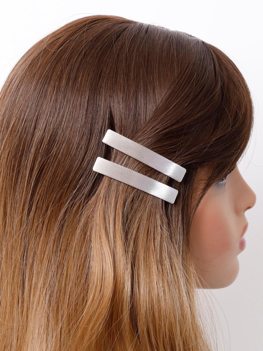 Silver Hair Barrettes Small Metal Clips Hair Accessory Gifts Set of 2 ...