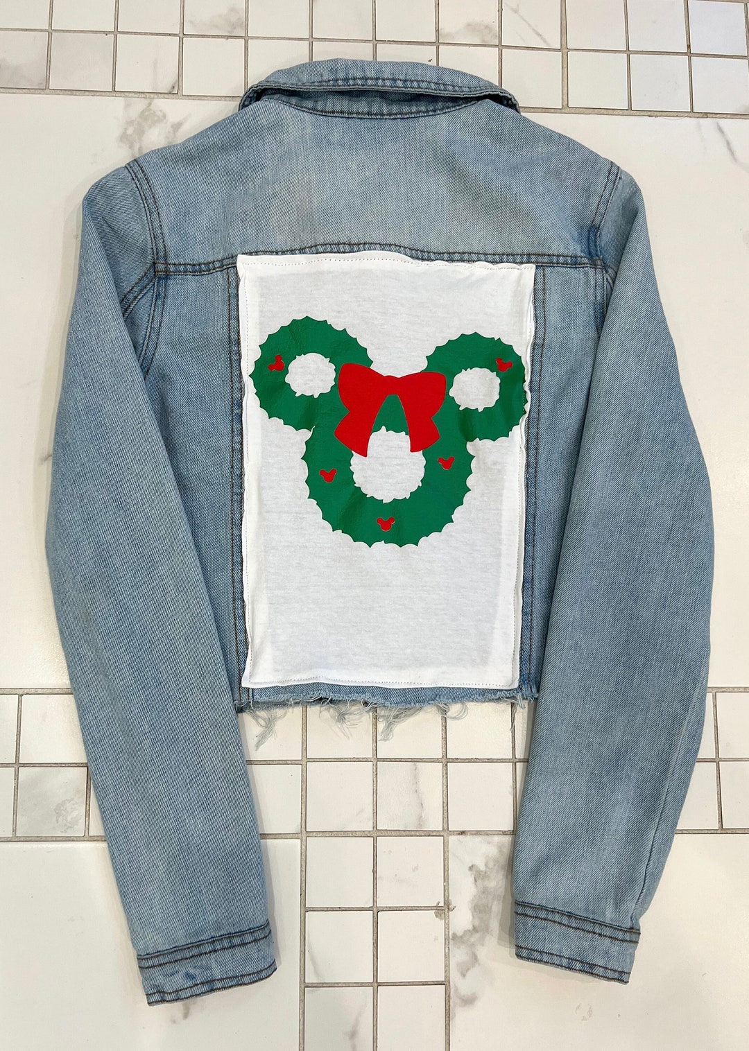 Mickey Mouse Christmas Denim Jacket, Disney Denim Jacket, Disney Jacket ...