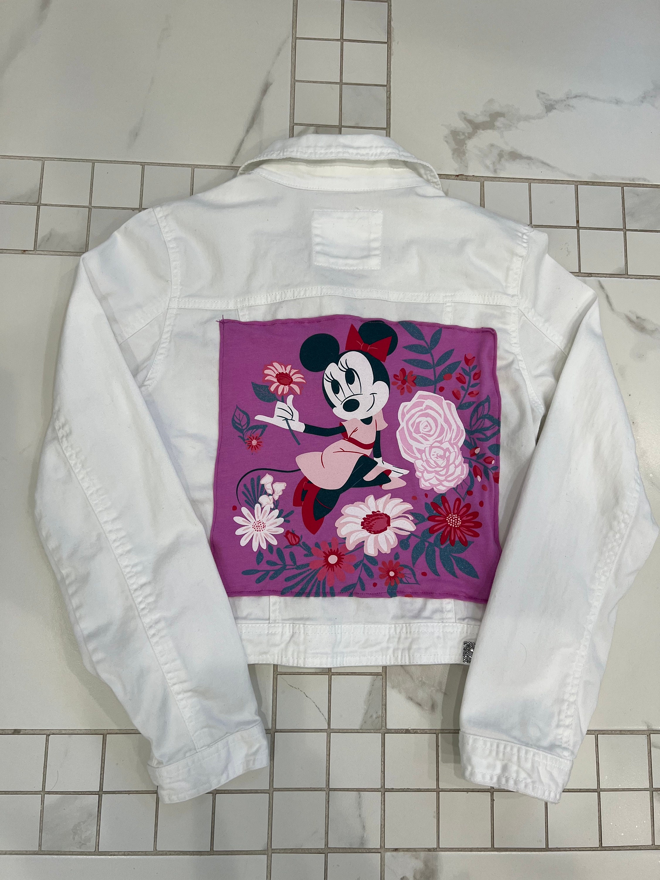 Minnie Mouse Denim Jacket, Disney Denim Jacket, Disney Jacket, Minnie ...