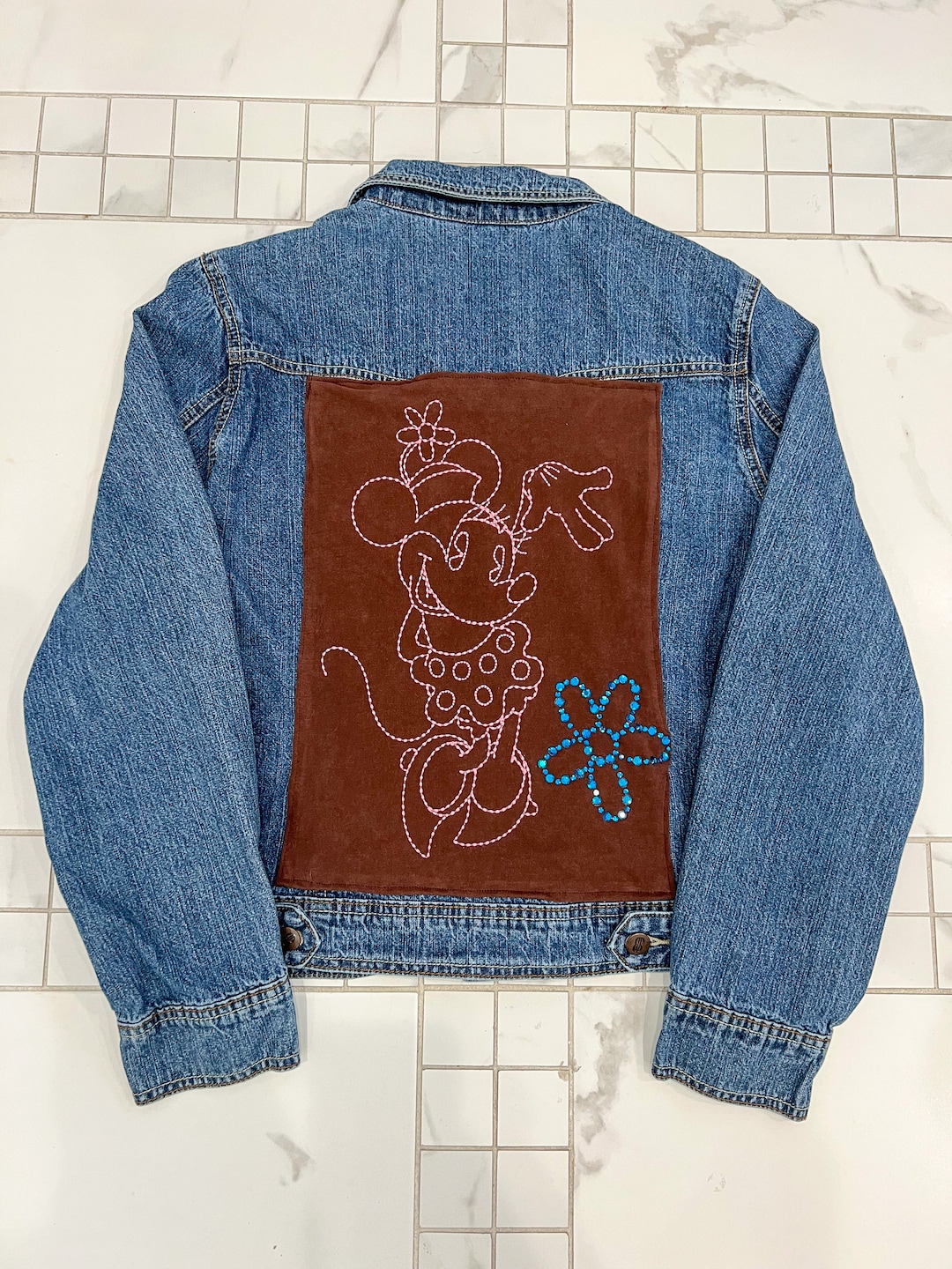 Minnie Mouse Denim Jacket, Disney Denim Jacket, Disney Jacket, Minnie ...