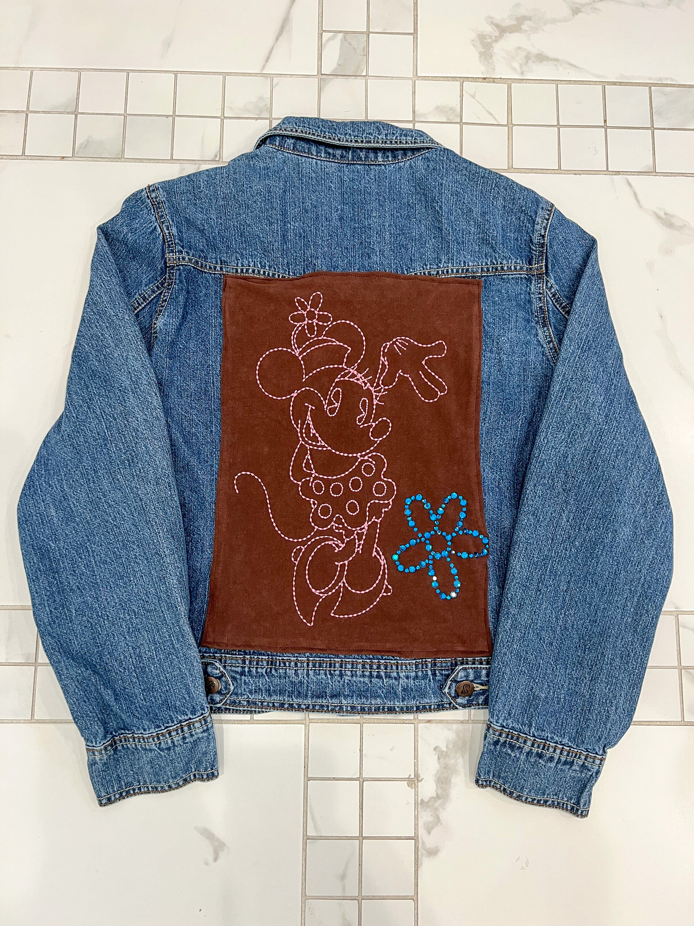 Minnie Mouse Denim Jacket, Disney Denim Jacket, Disney Jacket, Minnie ...