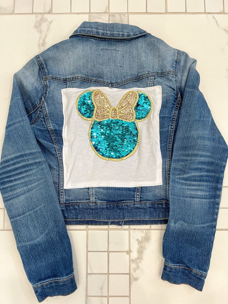 Minnie Mouse Denim Jacket, Disney Denim Jacket, Disney Jacket, Minnie ...