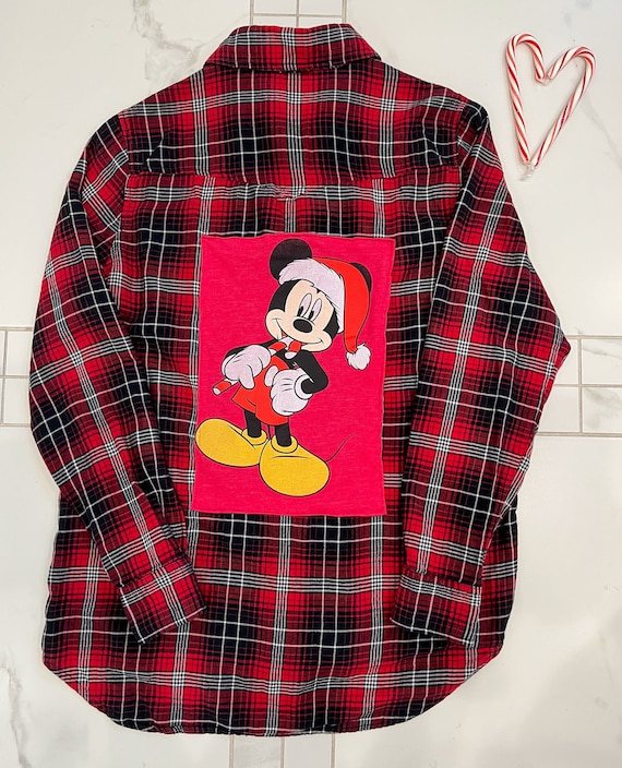 Christmas Mickey Mouse Plaid Flannel Disney Flannel Disney - Etsy
