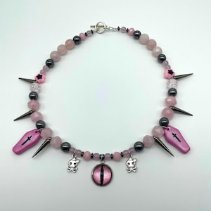 Pink Undead Punk Necklace - Etsy