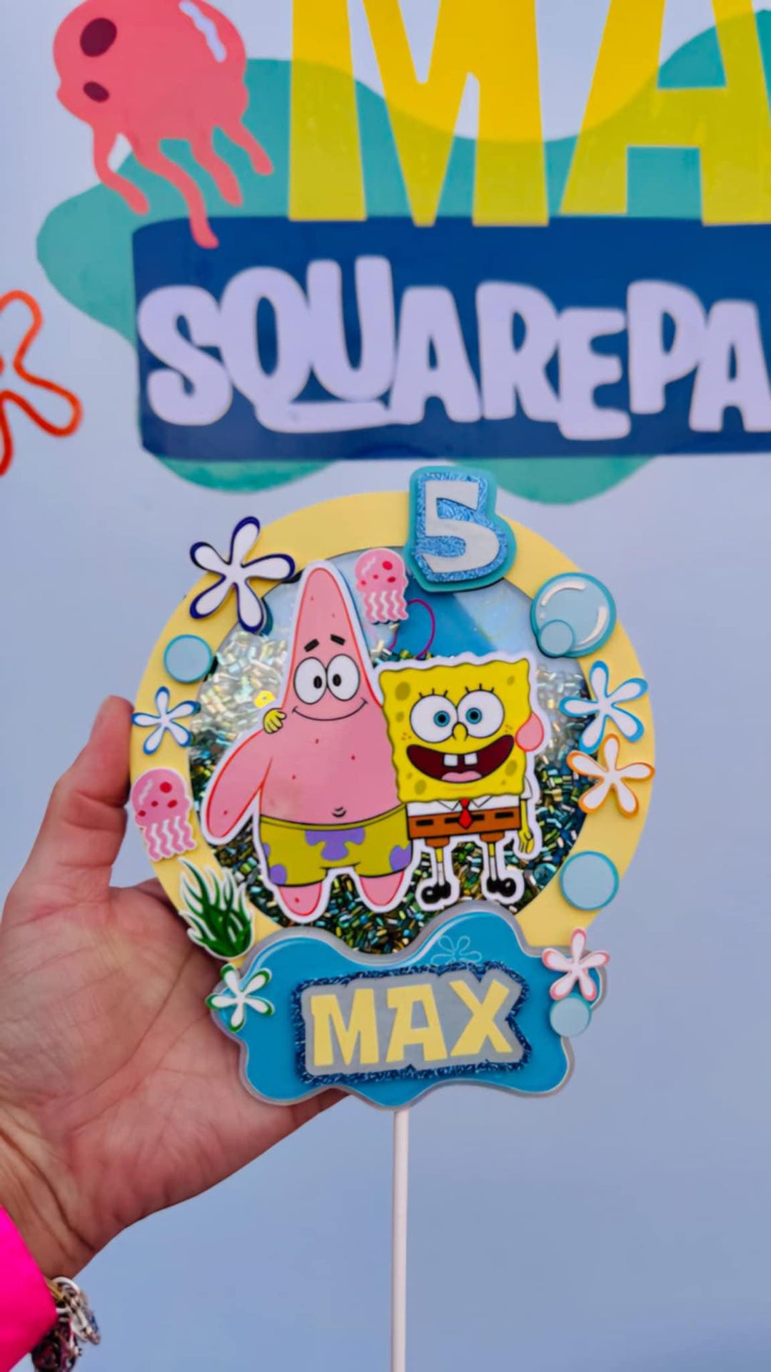 Sponge Cake Topper, Custom Cake Topper, Shaker Cake Topper - Etsy