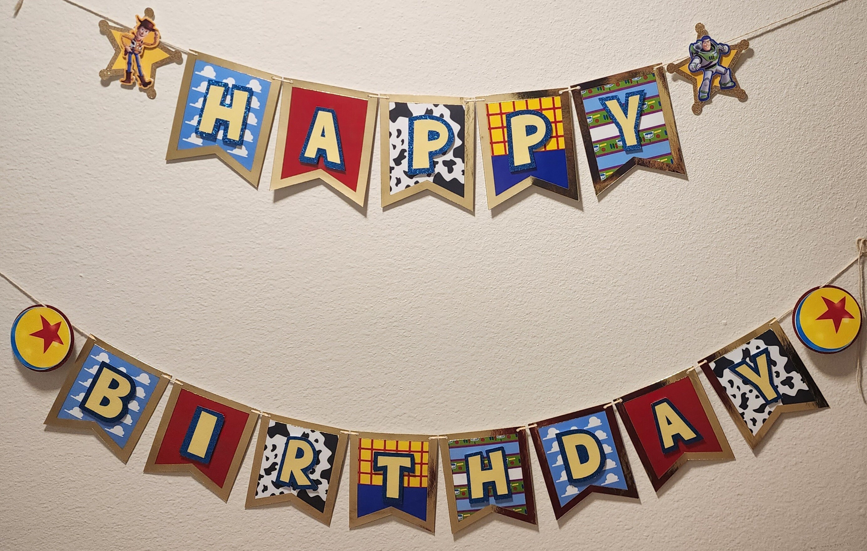 Toy Story Happy Birthday Banner, Wood Birthday Banner, Cowboy Birthday ...