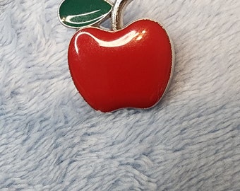 Vintage Red Apple Pin - Etsy