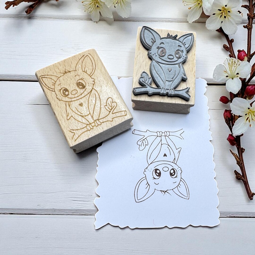 Bat Stamp Motif Stamp Halloween Cards and Crafts 40 X 45 Mm - Etsy