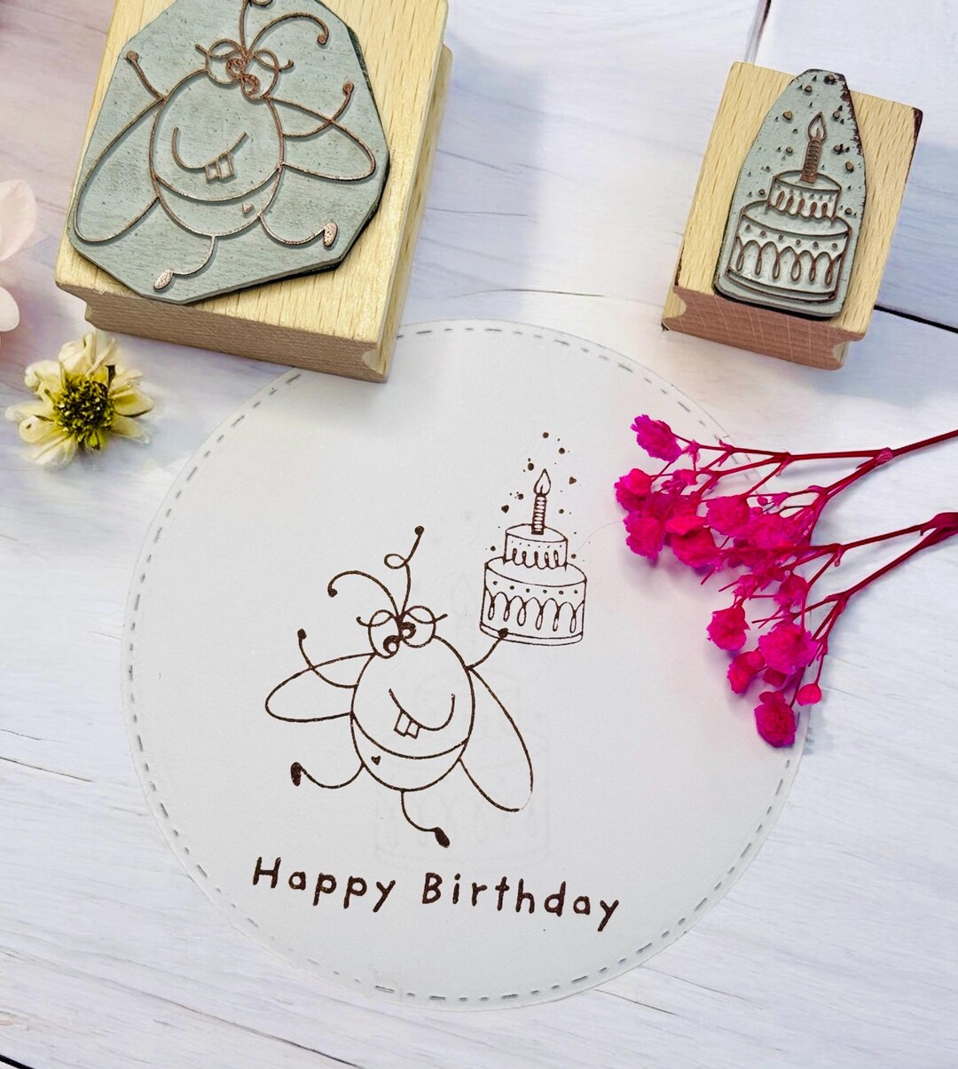 Happy Moth Stamp - Birthday Moth for All Who Love Something Special - Etsy