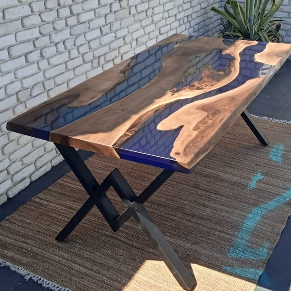 Walnut Epoxy Table - Etsy